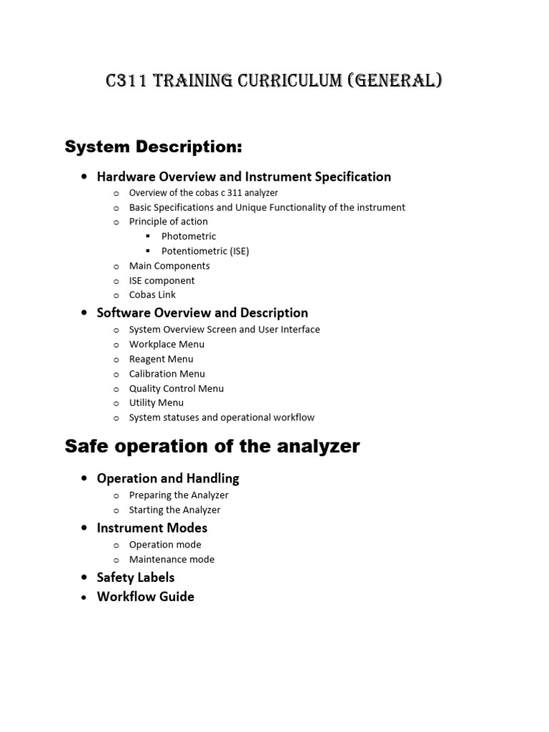 C311 Training Curriculum | PDF