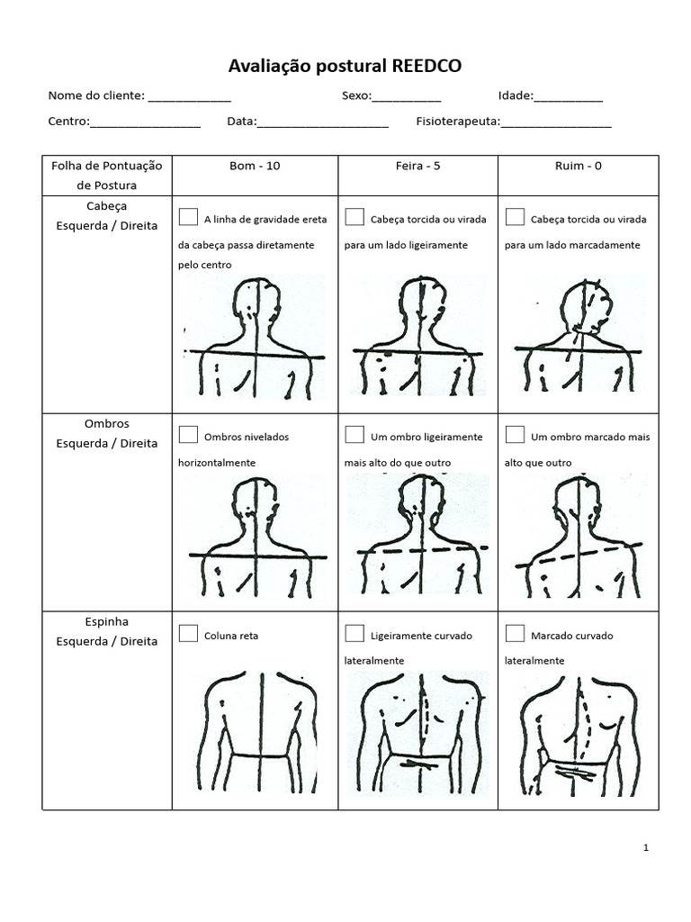 Avaliação de Postura REEDCO | PDF | Coluna vertebral