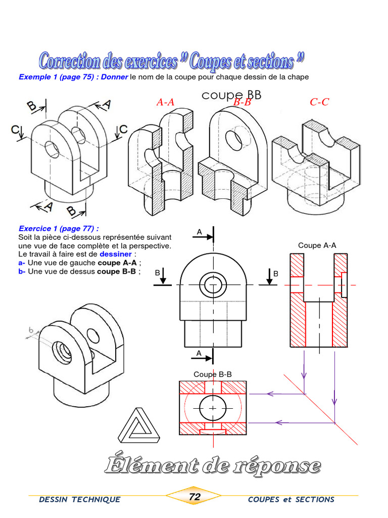 Exercices de Coupes et Sections Techniques | PDF