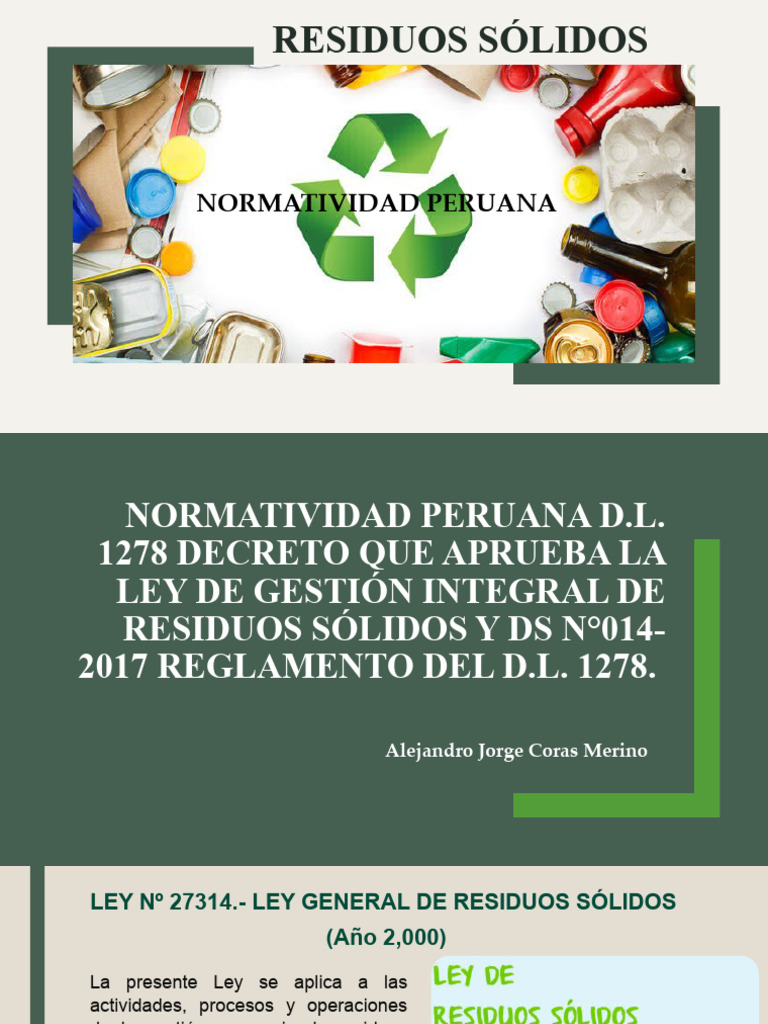 2 RESIDUOS SÓLIDOS LEY 1278 y DS 014 2017 REV 2 | PDF | Residuos ...
