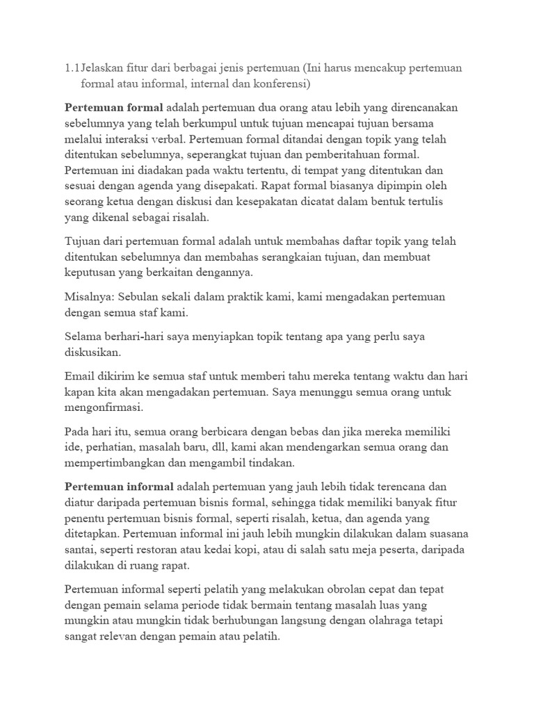 Jelaskan Ciri-Ciri Berbagai Jenis Rapat | PDF