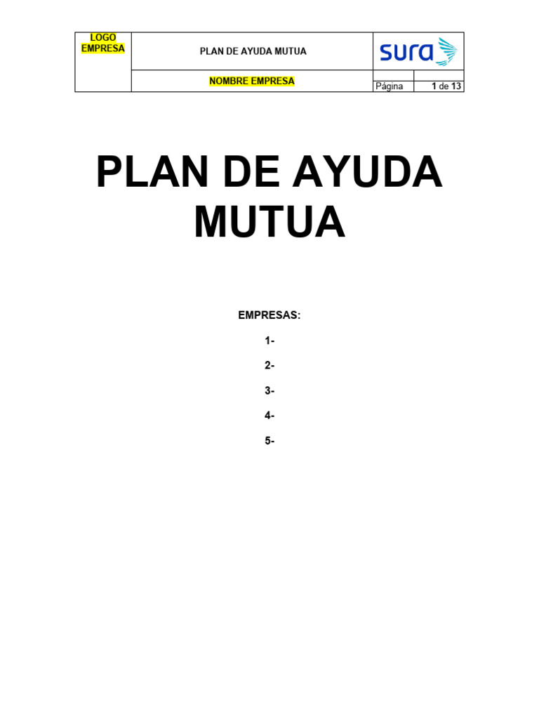 PLAN DE AYUDA MUTUA | PDF | Business | Emergencia