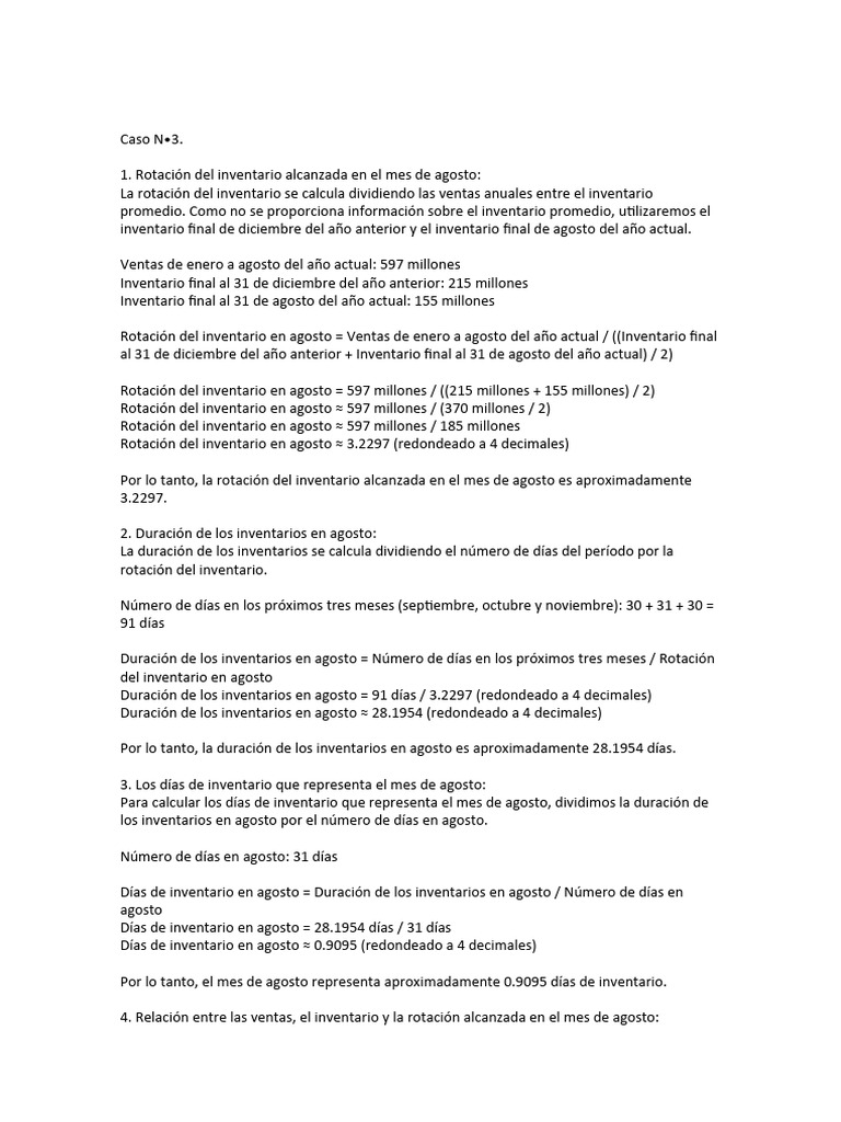 Caso N - 3 | PDF | Business | Economias