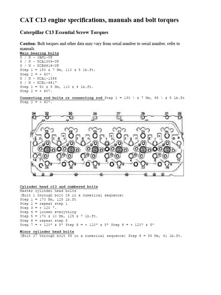 C13 Torque | Download Free PDF | Mechanical Engineering | Engine Technology