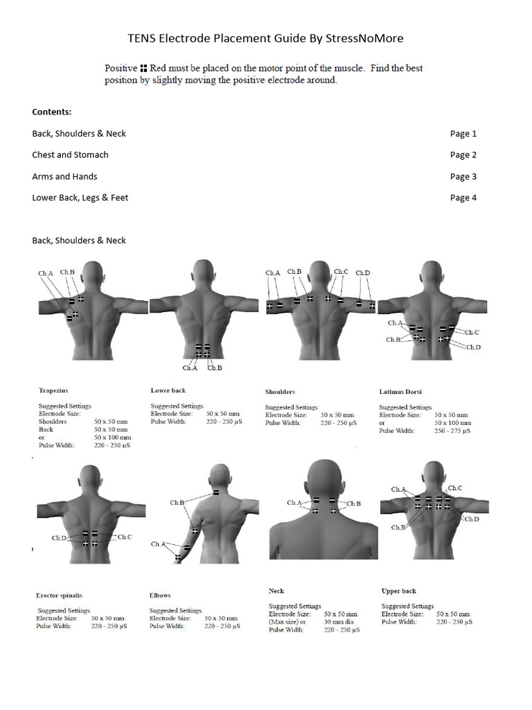 TENS Electrode Placement Guide | PDF