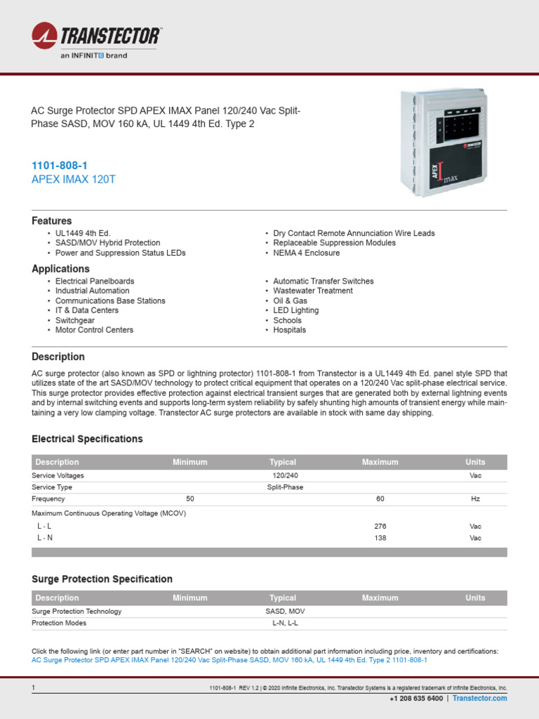 1101-808-1 Datasheets US | PDF | Alternating Current | Materials Science