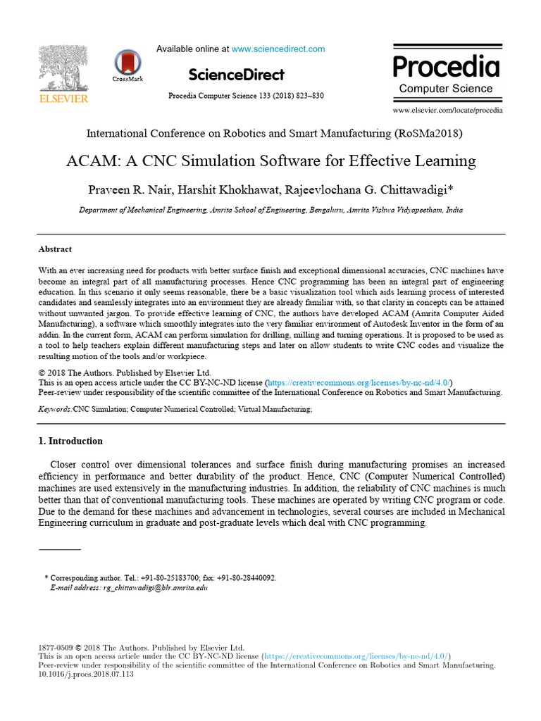 ACAM A CNC Simulation Software For Effective Learning | Download Free PDF | 3 D Computer ...