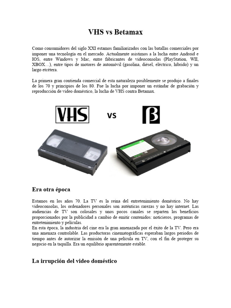 Caso Alta Tecnologia-VHS Vs Betamax | PDF | Sony | Televisión
