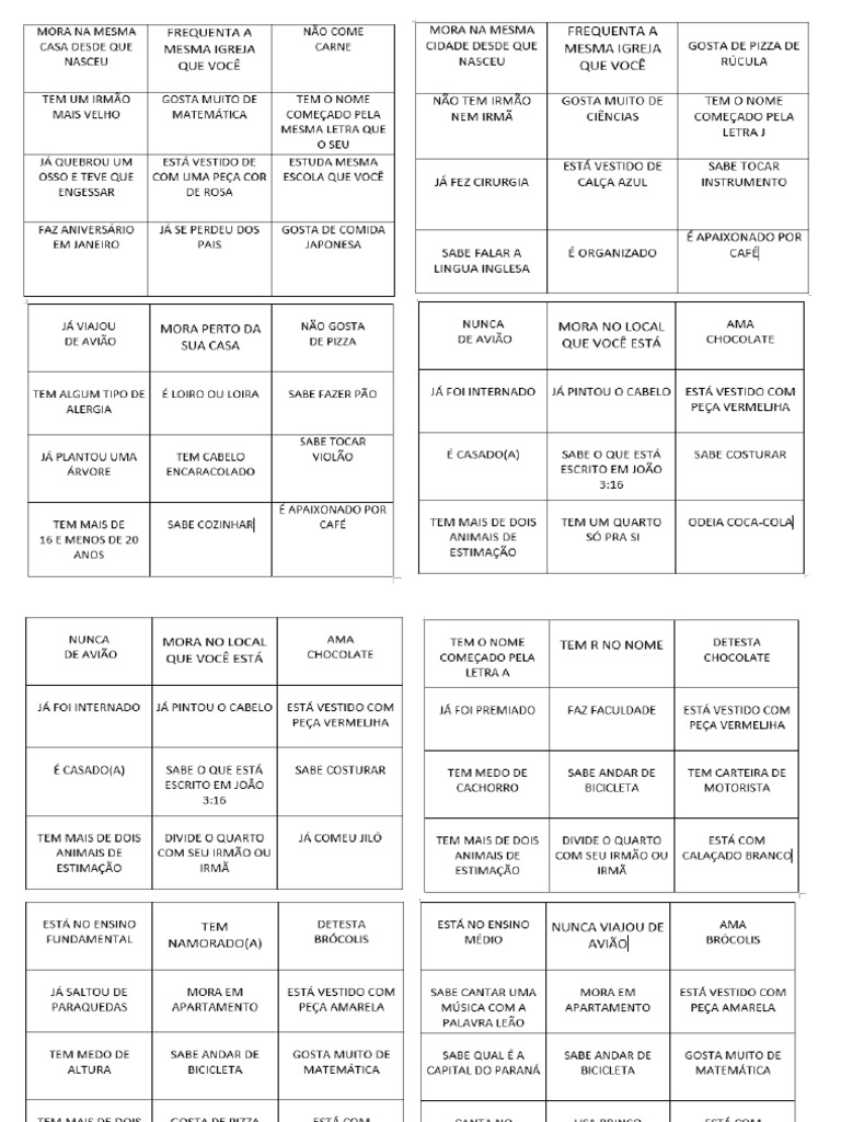 Bingo Humano | PDF