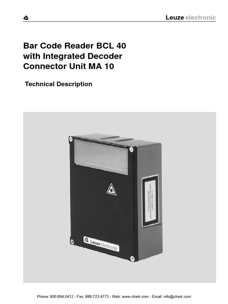 Leuze BCL40 Bar Code Readers | PDF | Barcode | Computer Network