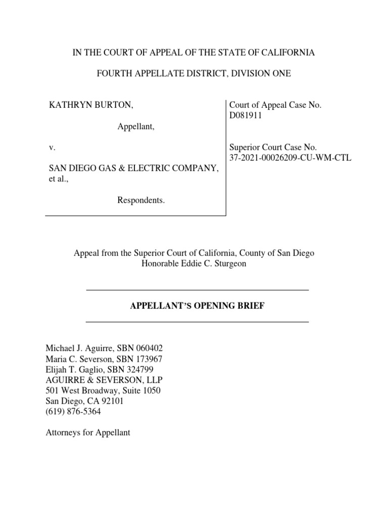 California Appeal: Burton vs. SDG&E | PDF | Law