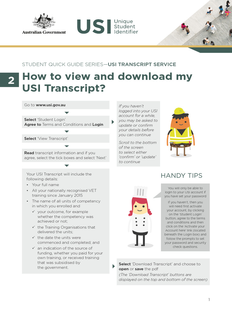 Downloading USI Transcript | PDF