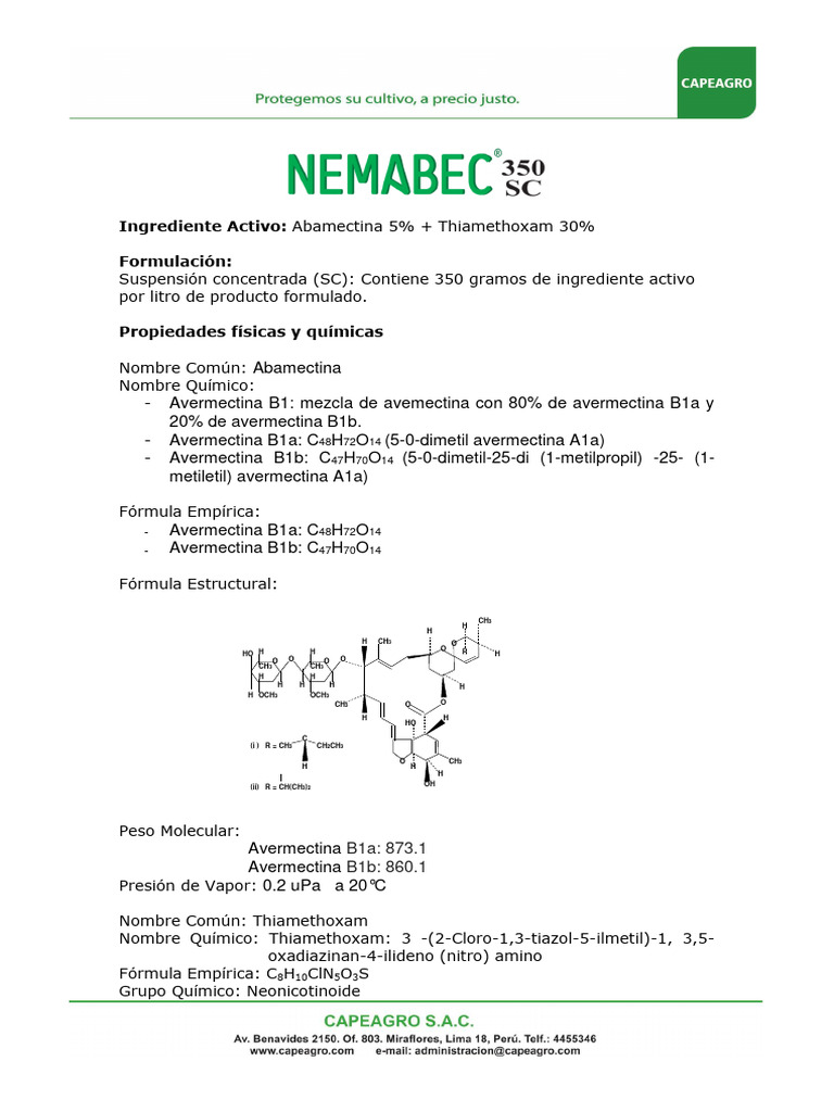 Nemabec 350 SC Ficha Tecnica 1 | PDF