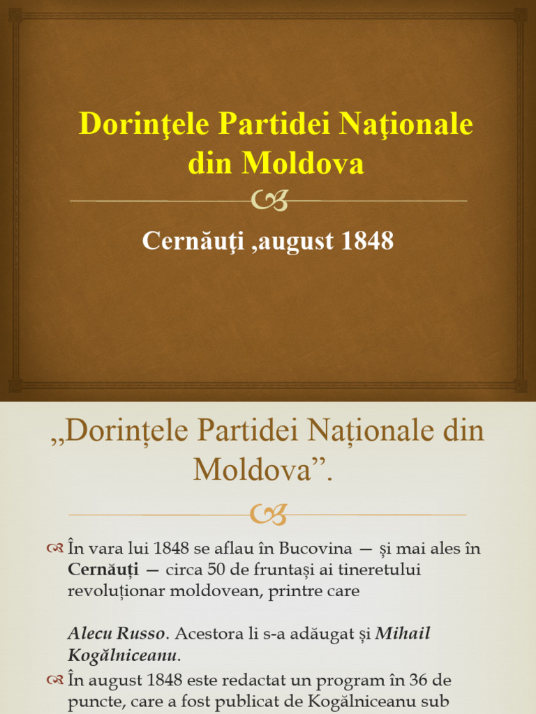 Dorinţele Partidei Naţionale Din Moldova | PDF