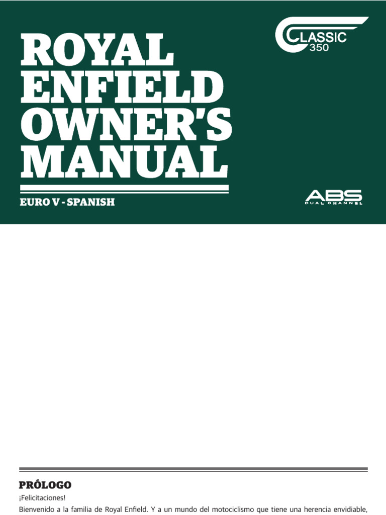 Classic 350 Owners Manual Spanish | PDF