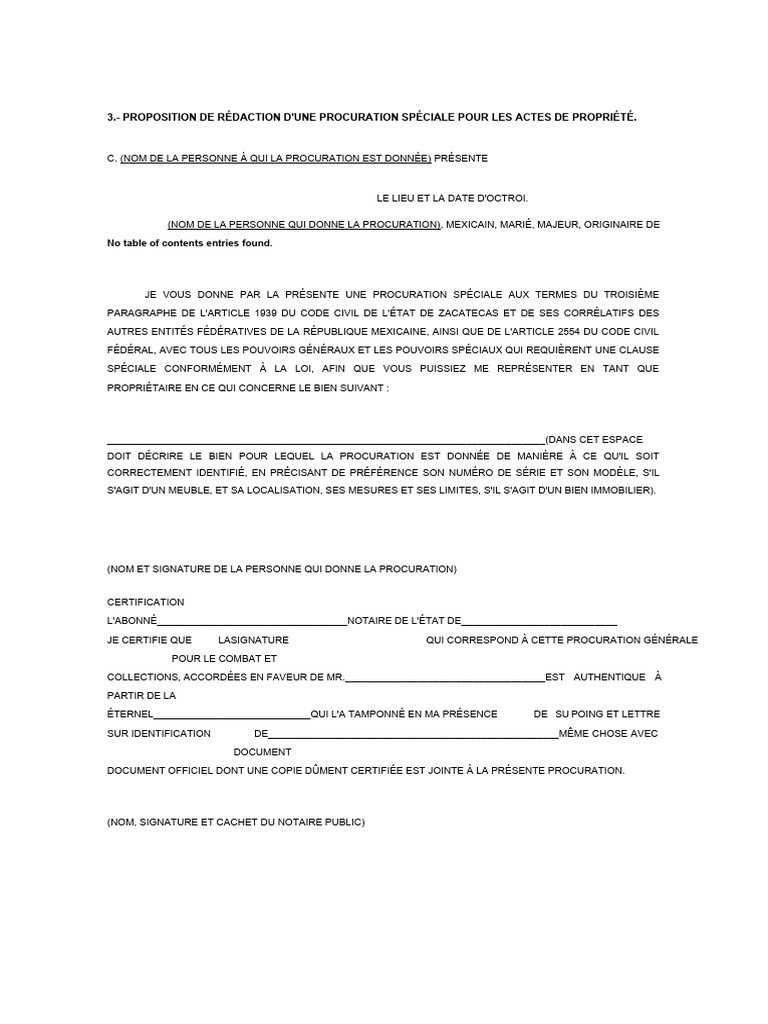 Modèle de procuration spéciale notariée | PDF | Justice | Crime et violence