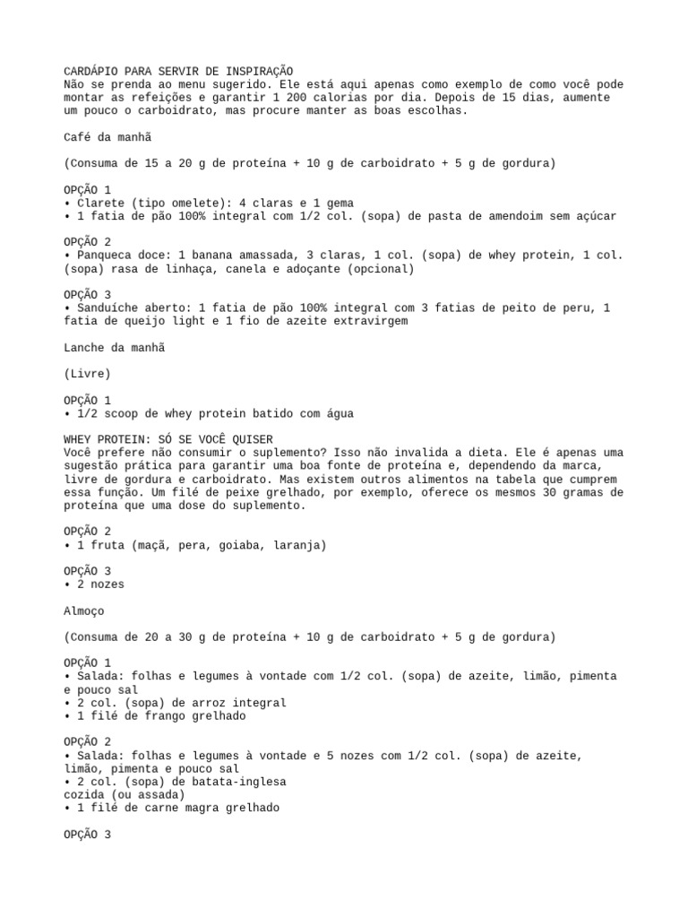 Dieta seca e define | PDF | Comidas e bebidas | Culinária