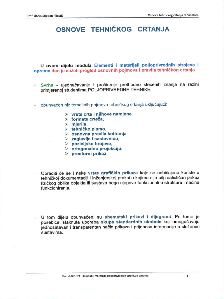 Osnove Tehničkog Crtanja | PDF
