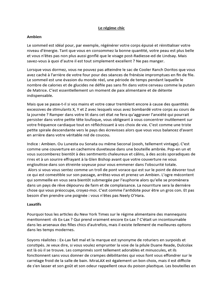Le Régime Chic.doc | PDF