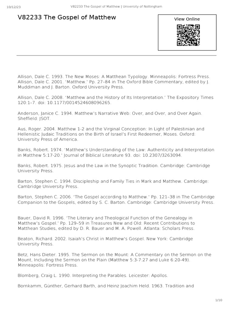 List 2DA04E8D 613C 34B4 AD64 0ED0D61417F8 Bibliography 3 | PDF | Gospel ...