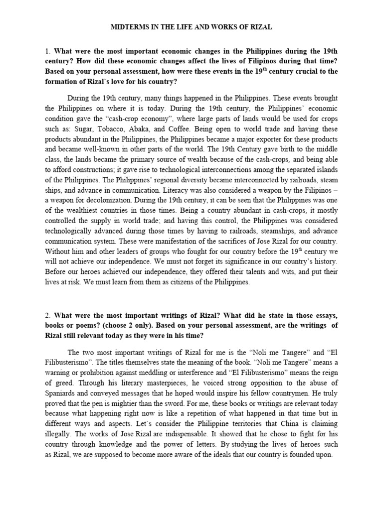 pdfcoffee.com_rizal-examdocx-pdf-free | PDF