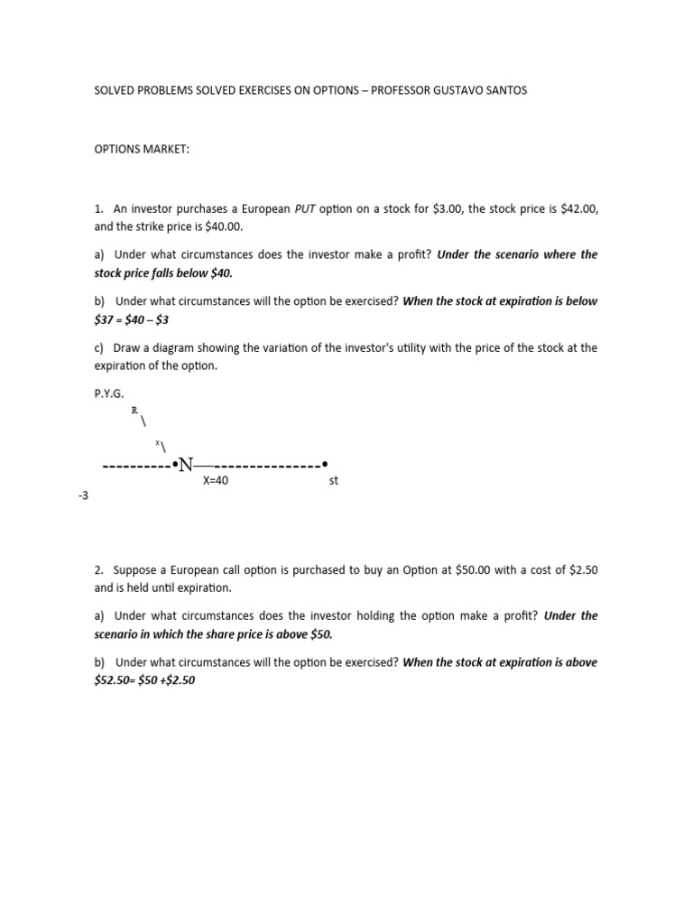 Solved Problems Resolved Exercises On Options | PDF | Option (Finance ...