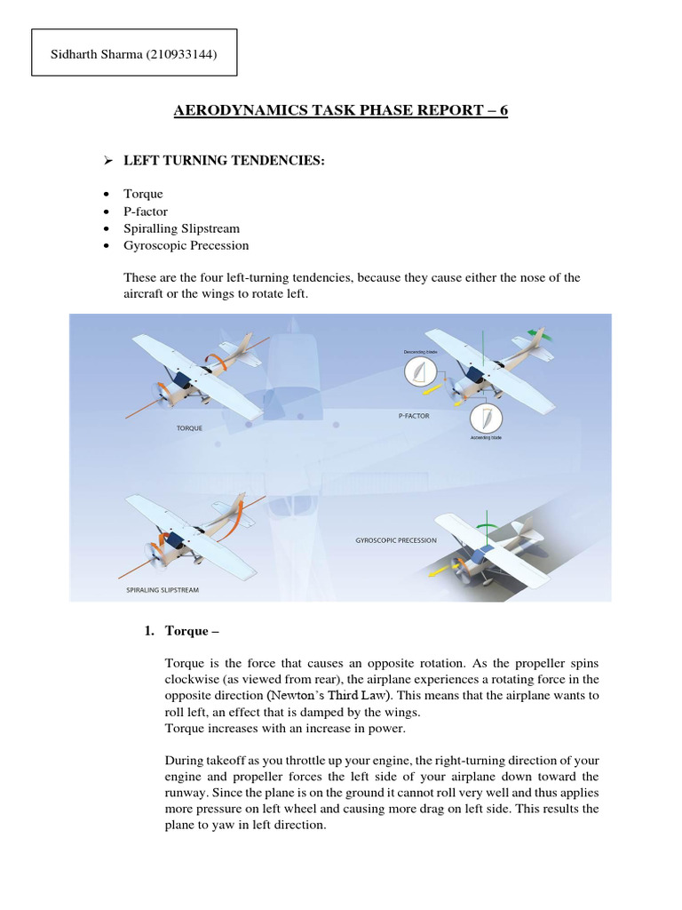 Aerodynamics Task Phase Report - Left Turning Tendencies | PDF ...
