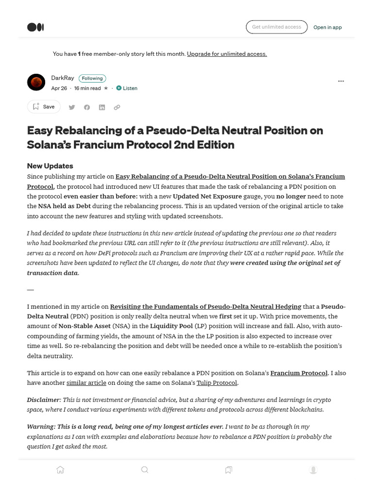 Easy Rebalancing of A Pseudo-Delta Neutral Position On Solana's ...