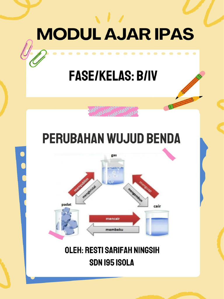 Modul Ajar IPAS Kelas IV Perubahan Wujud Benda | PDF
