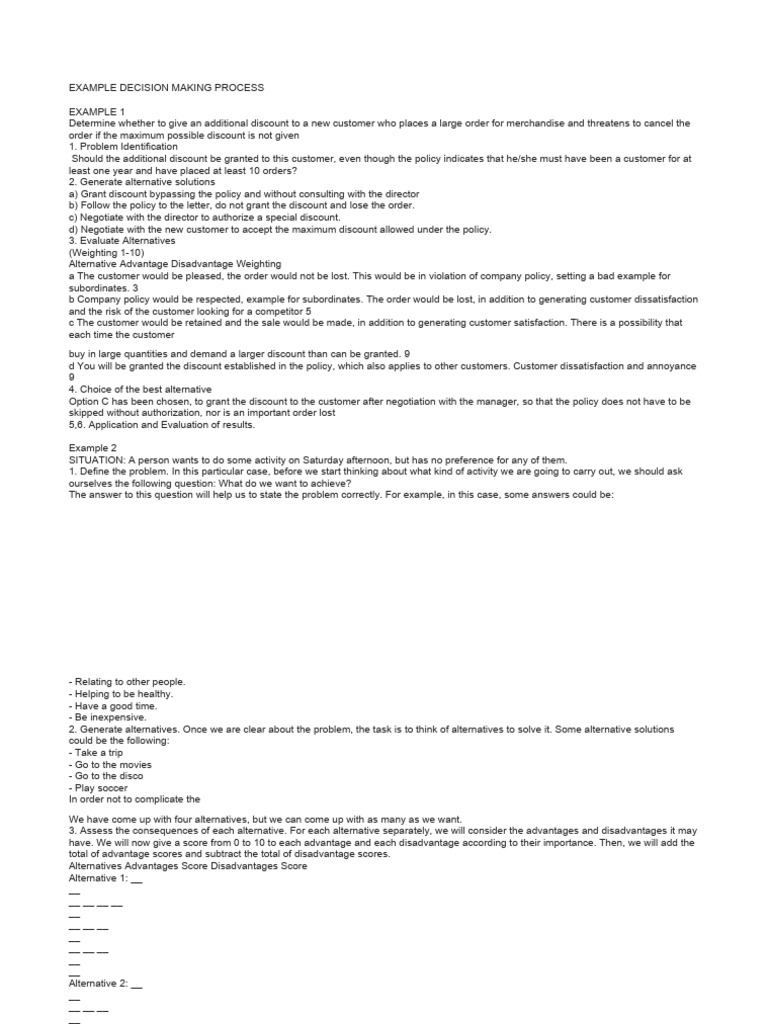 Example Decision Making Process | PDF