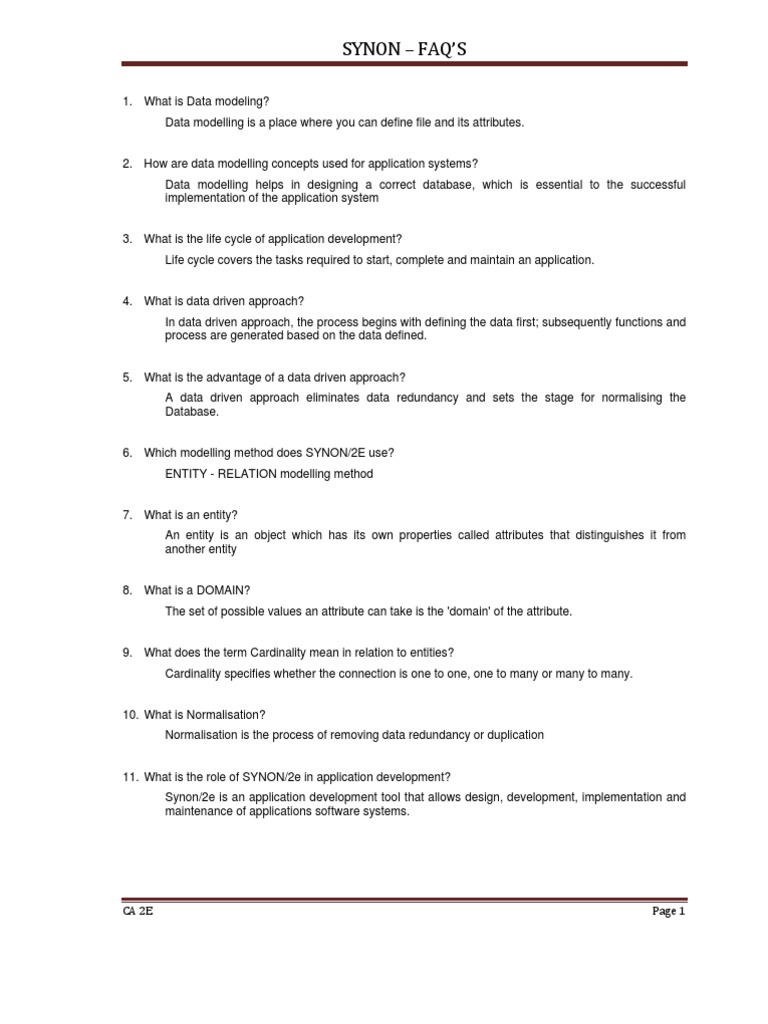 SYNON/2E FAQ Guide | PDF | Subroutine | Software Development