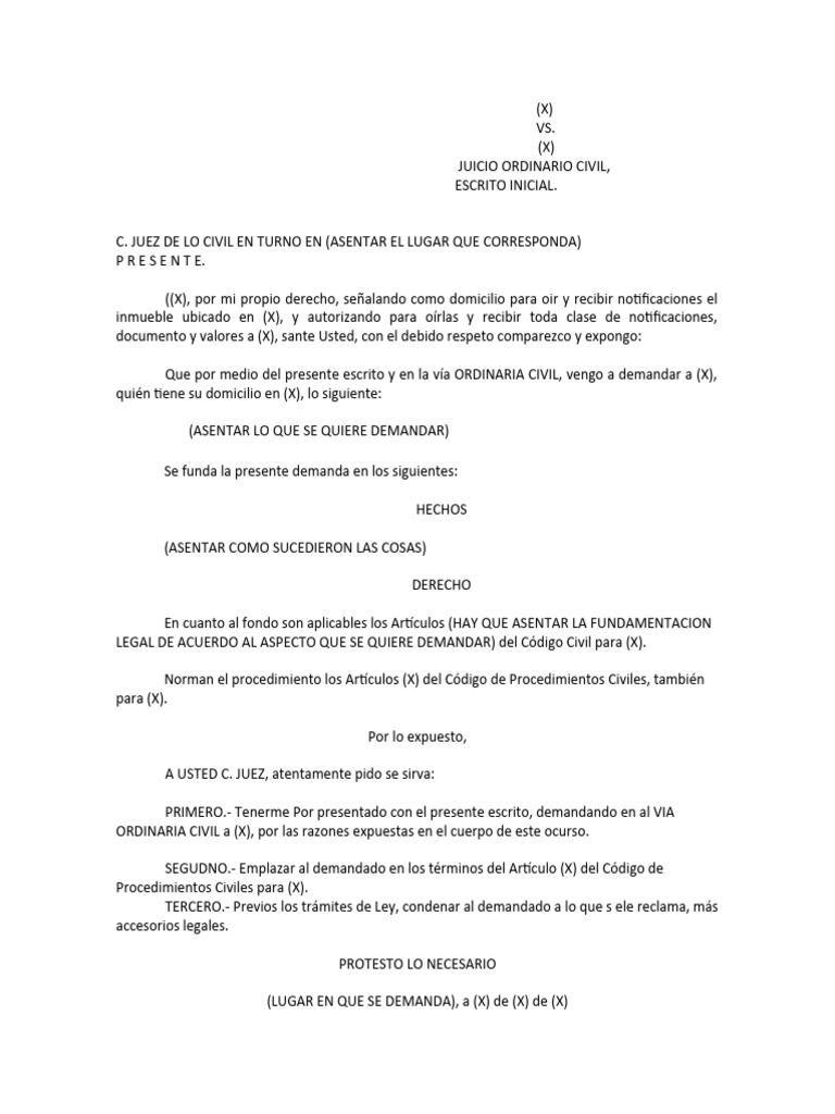 Machote Demanda Civil | PDF