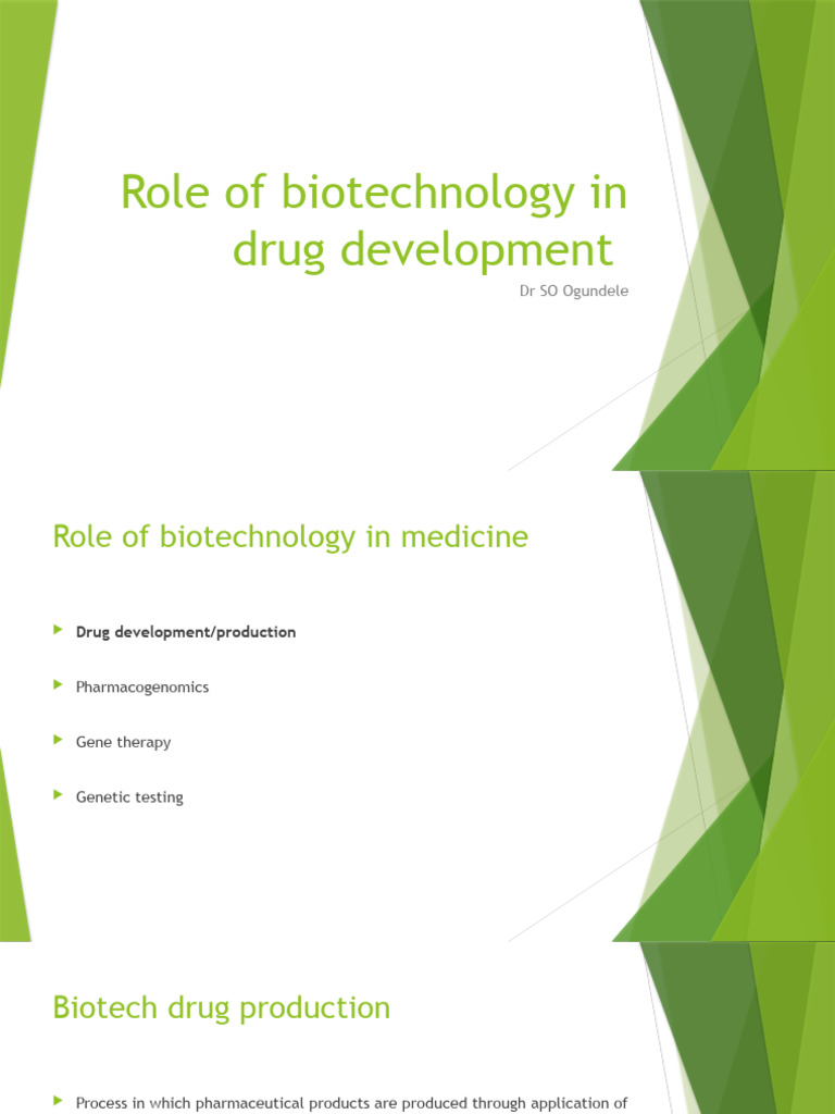 Role of Biotechnology in Drug Development-1 | PDF | Biopharmaceutical ...