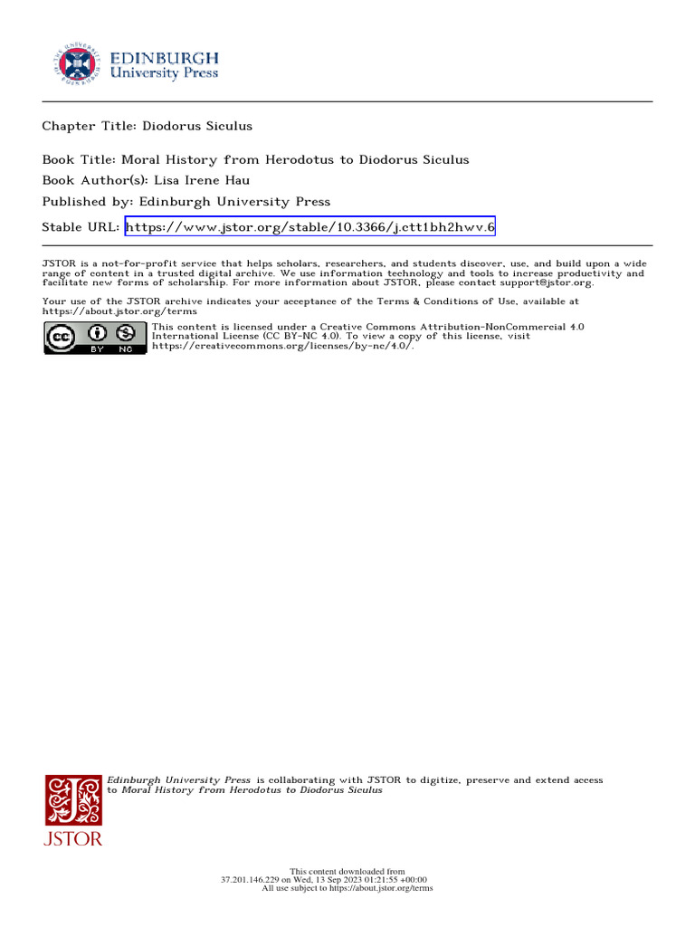 Moral History From Herodotus To Diodorus Siculus, 2016, Pp. 73-123 (51 ...