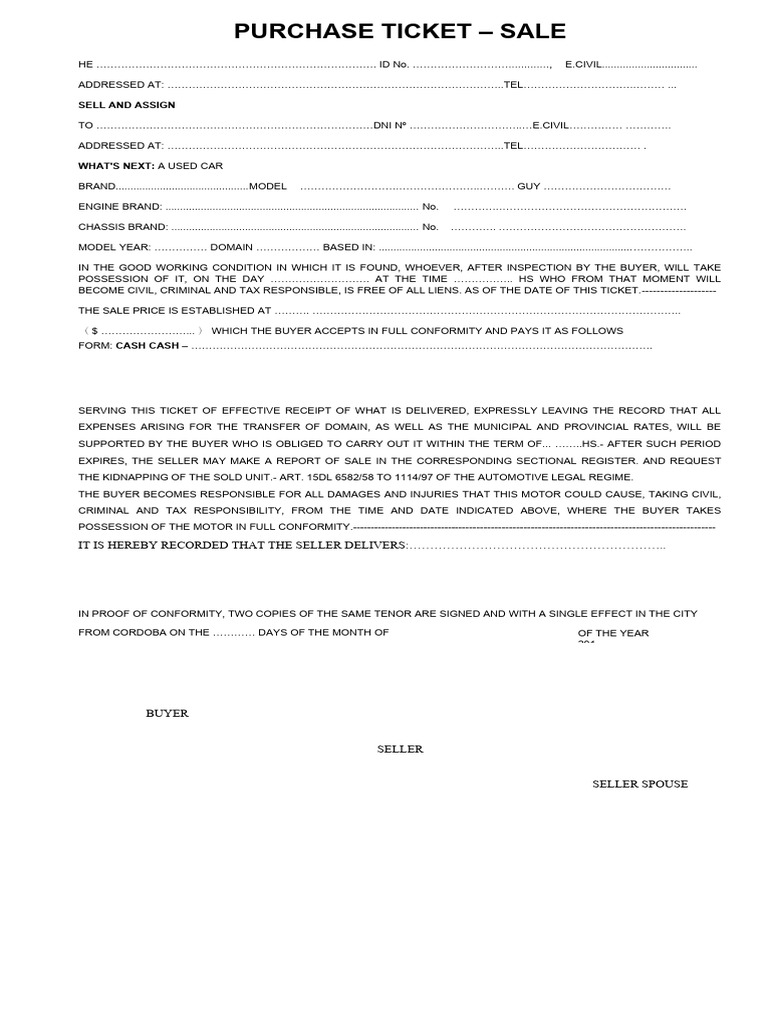 Ticket Sales Contract Template | PDF | Economies | Business