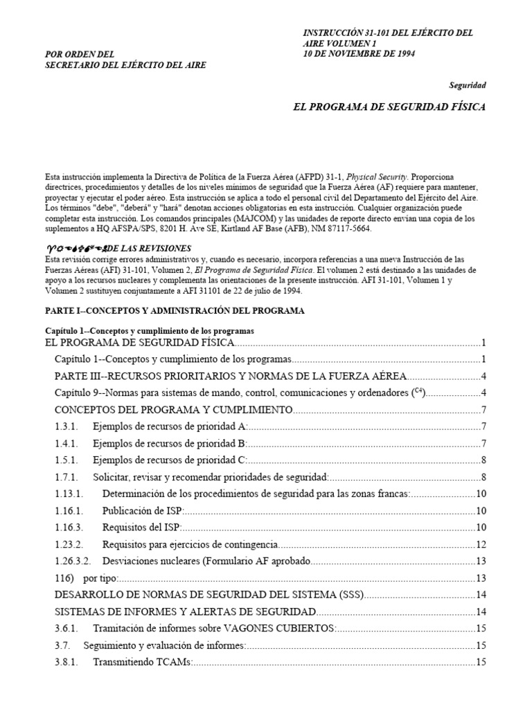 AFI 31-101 El Programa de Seguridad Física.pdf | PDF