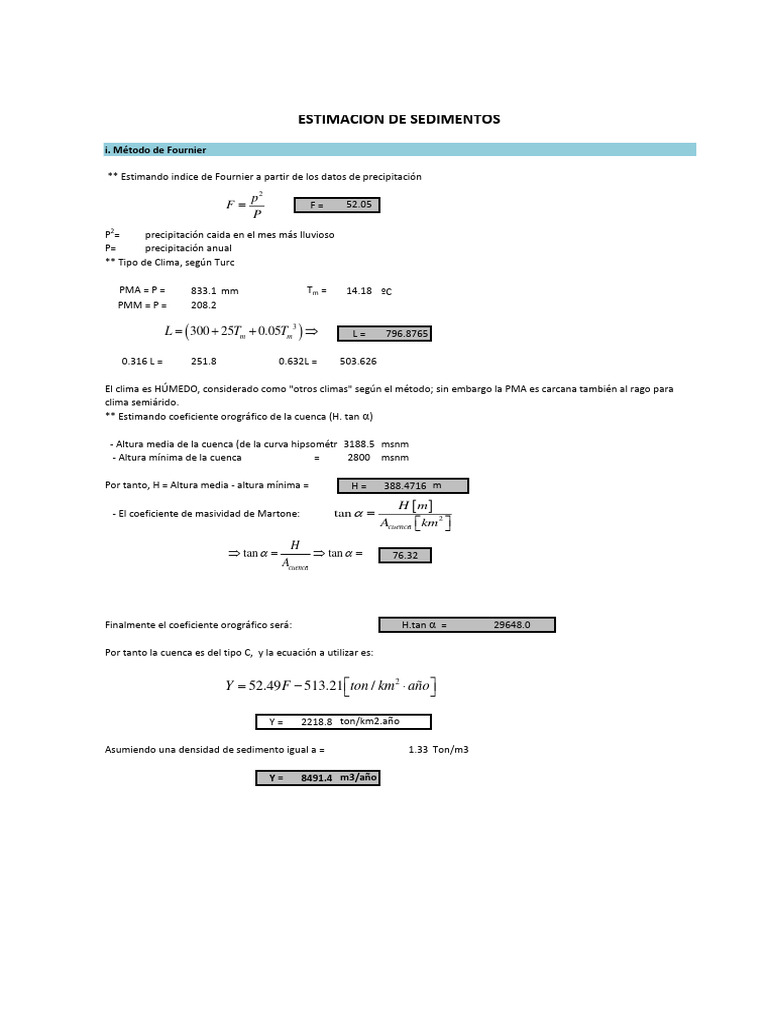 Sedimentos Volumen Muerto Pocona | PDF