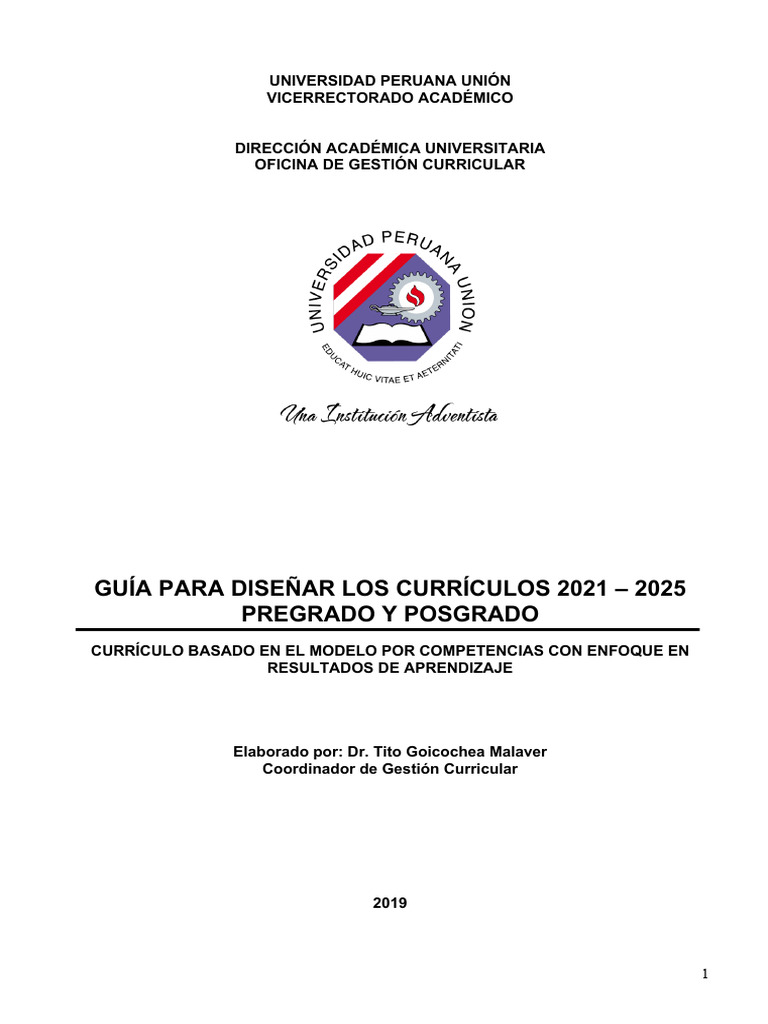 Guía Para Diseñar Los Currículos 2021 - 2025 de Pregrado y Posgrado ...