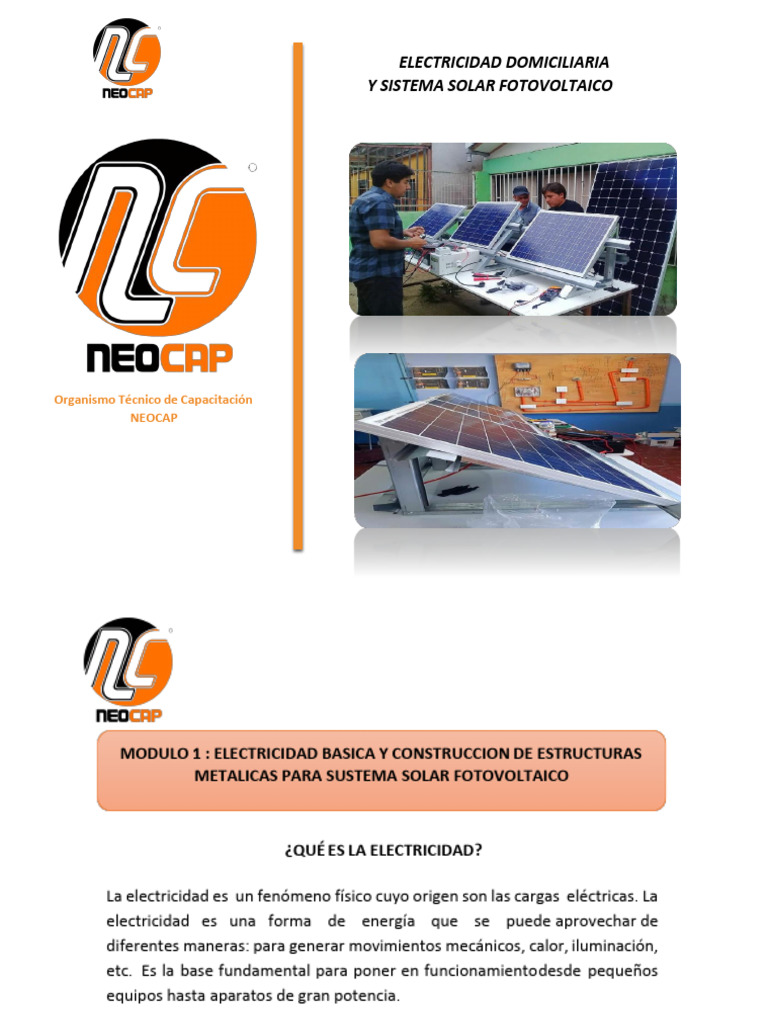Manual Electricidad y Montaje de Sistemas Solares Fotovoltaicos Neocap ...