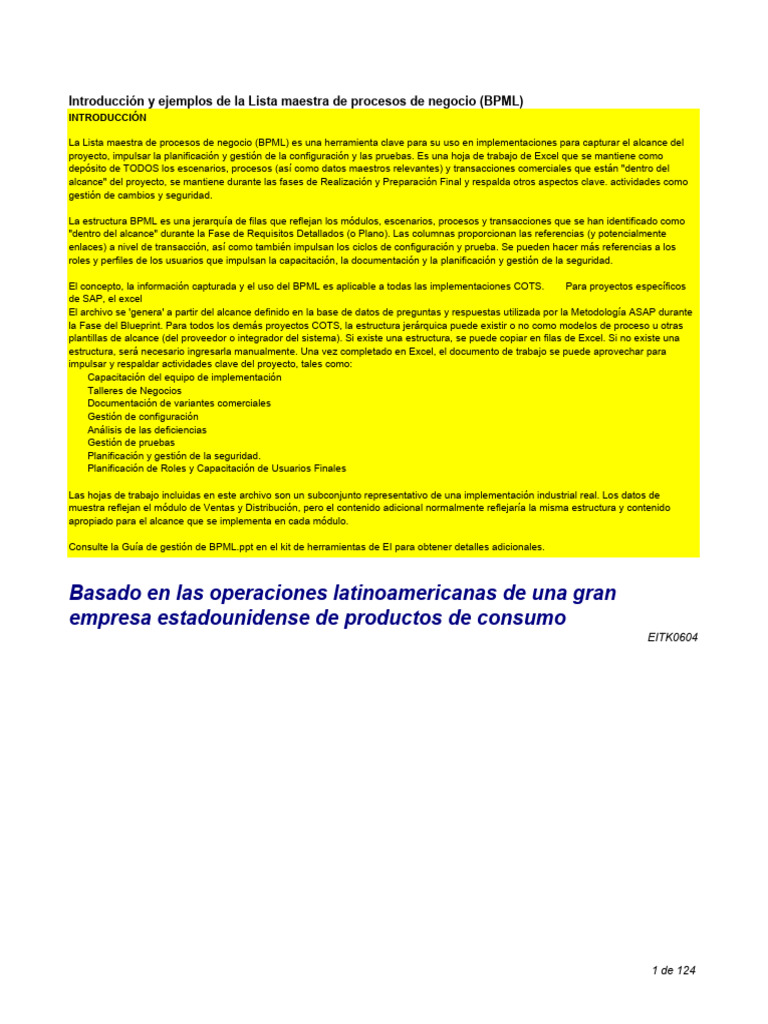 Introducción a BPML en SAP | PDF | Microsoft Excel | Planificación
