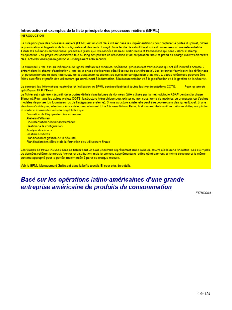 Exemple de Liste Principale SAP BPML | PDF | Microsoft Excel | Application