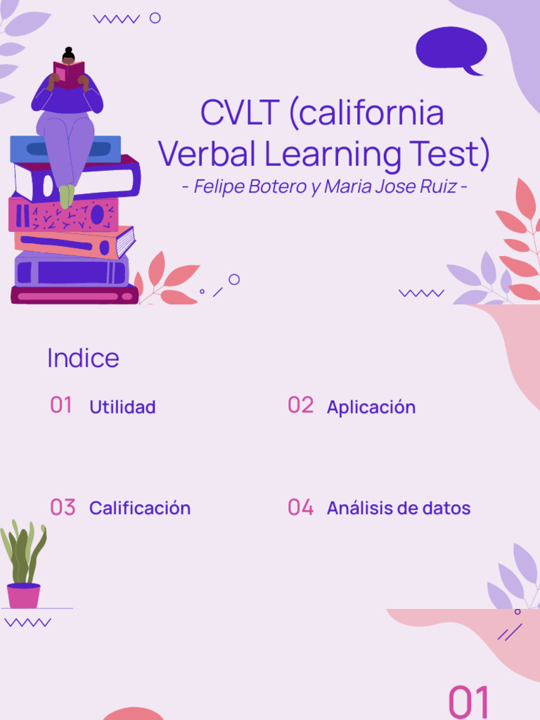 CVLT (California Verbal Learning Test) - Felipe Botero y Maria Jose ...