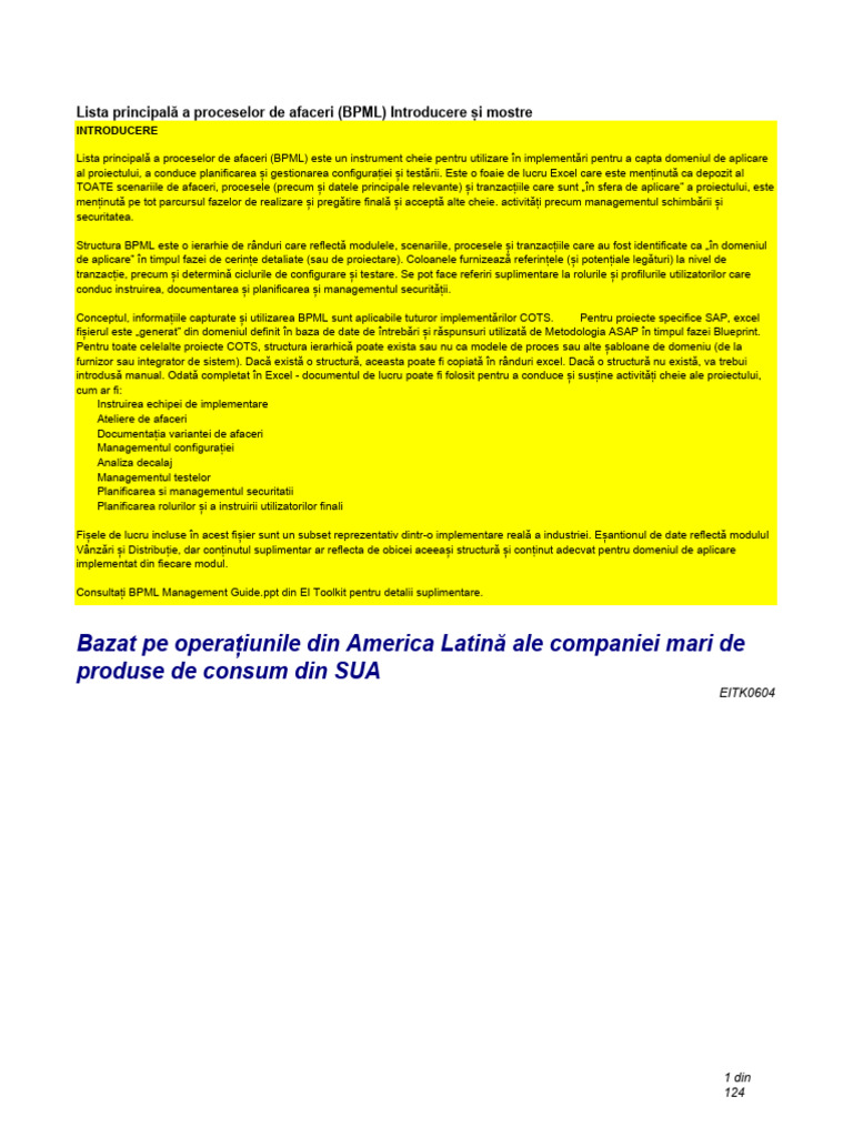 Exemplu SAP BPML MasterList | PDF | Service Industries | Business