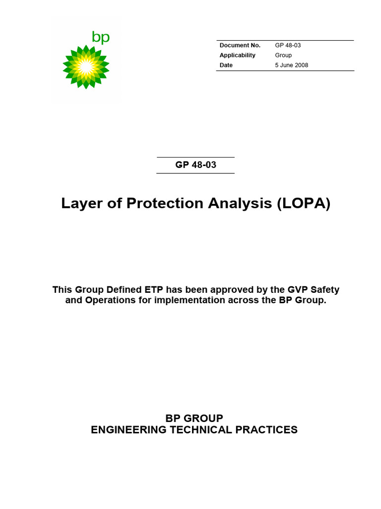 GP 48-03 - Layer of Protection Analysis (LOPA) | PDF | Risk | Safety