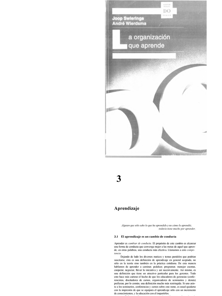 Swieringa y Wierdsma - La Organizacion Que Aprende (Cap 3) | PDF