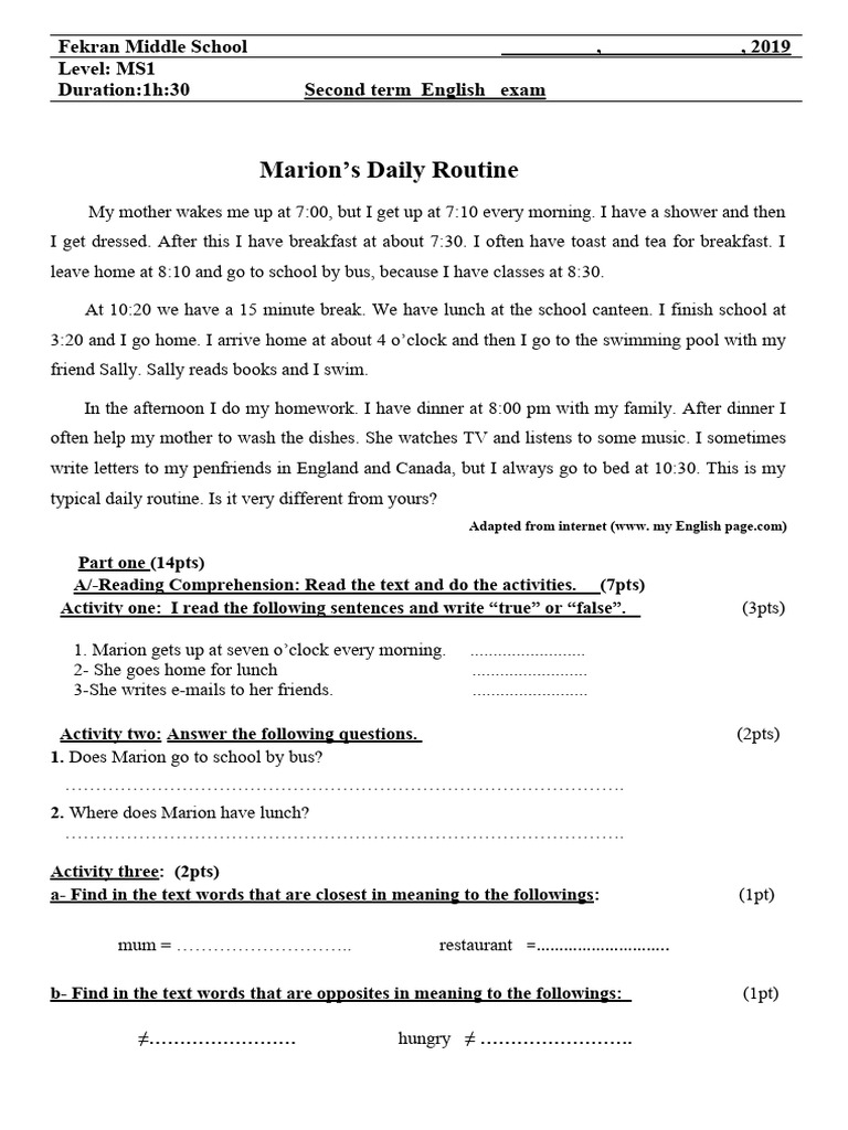 second term exam ms2 - | PDF