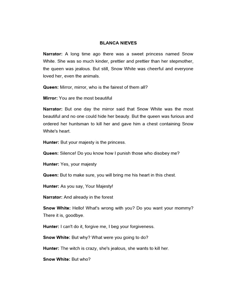 Snow White Play | PDF | Snow White | Fairy Tales