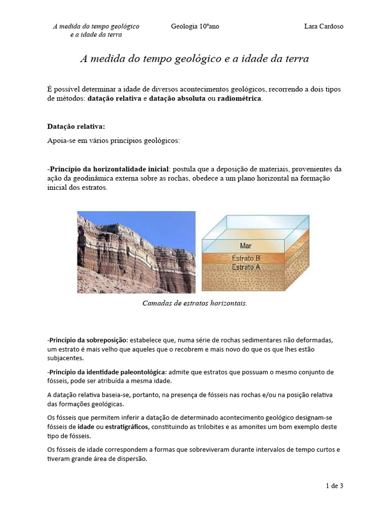 A Medida Do Tempo Geológico e A Idade Da Terra Escola Virtual | PDF | Geologia | Escala de tempo ...