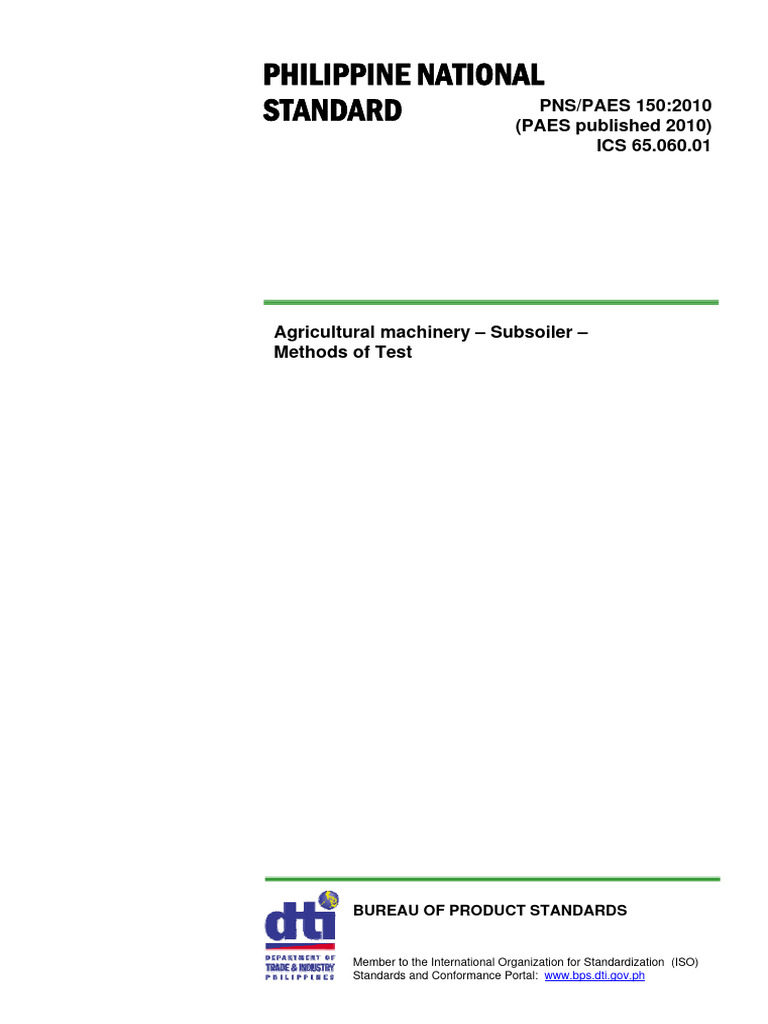 Philippine National Standard: PNS/PAES 150:2010 (PAES Published 2010 ...