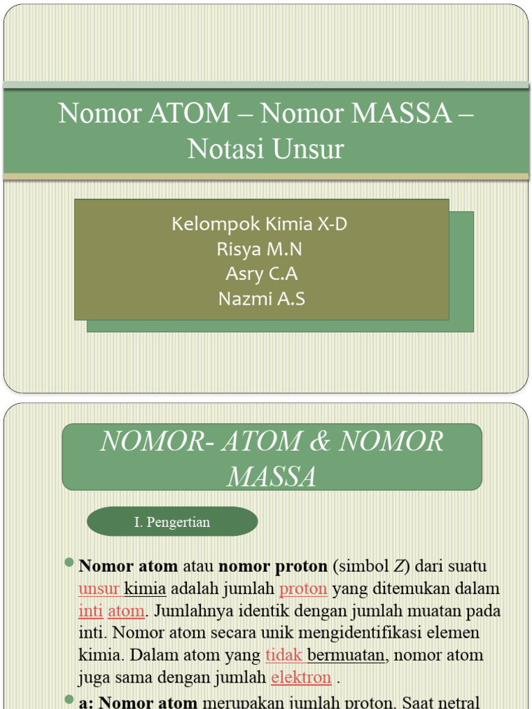 Nomor ATOM – Nomor MASSA – Notasi Unsur | PDF